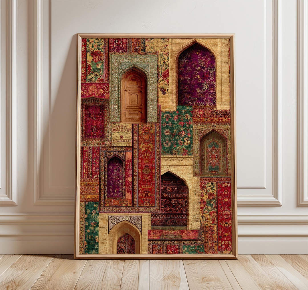 Mughal Arch Collage Poster, Persian-inspired Wall Art With Ornate ...