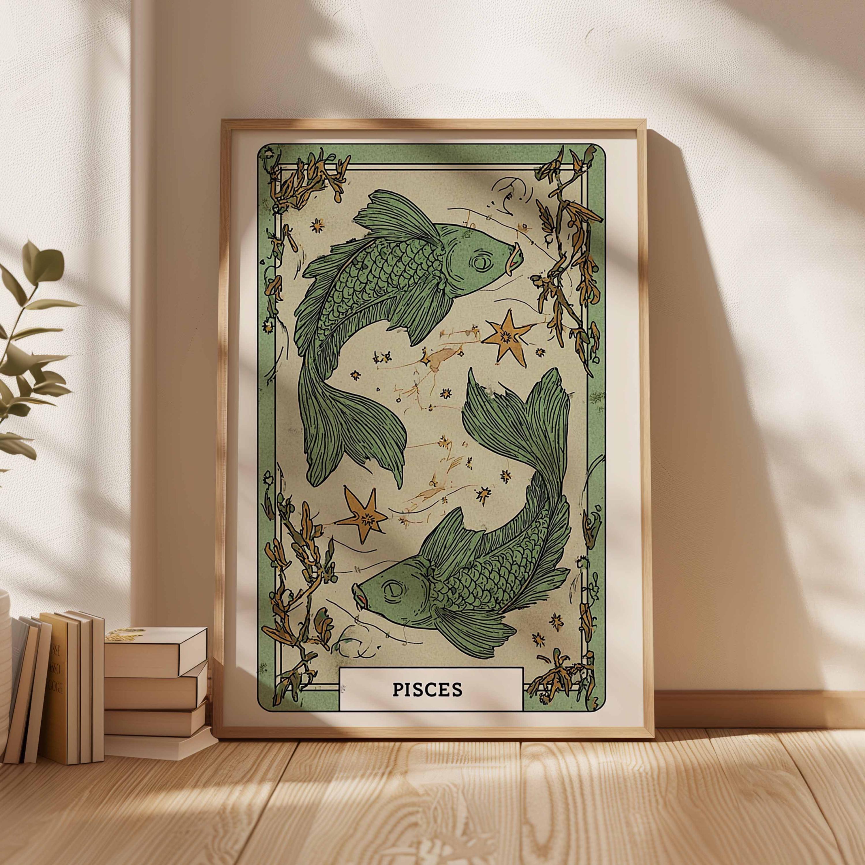Pisces Zodiac Wall Art Print, Astrology Poster With Constellation ...