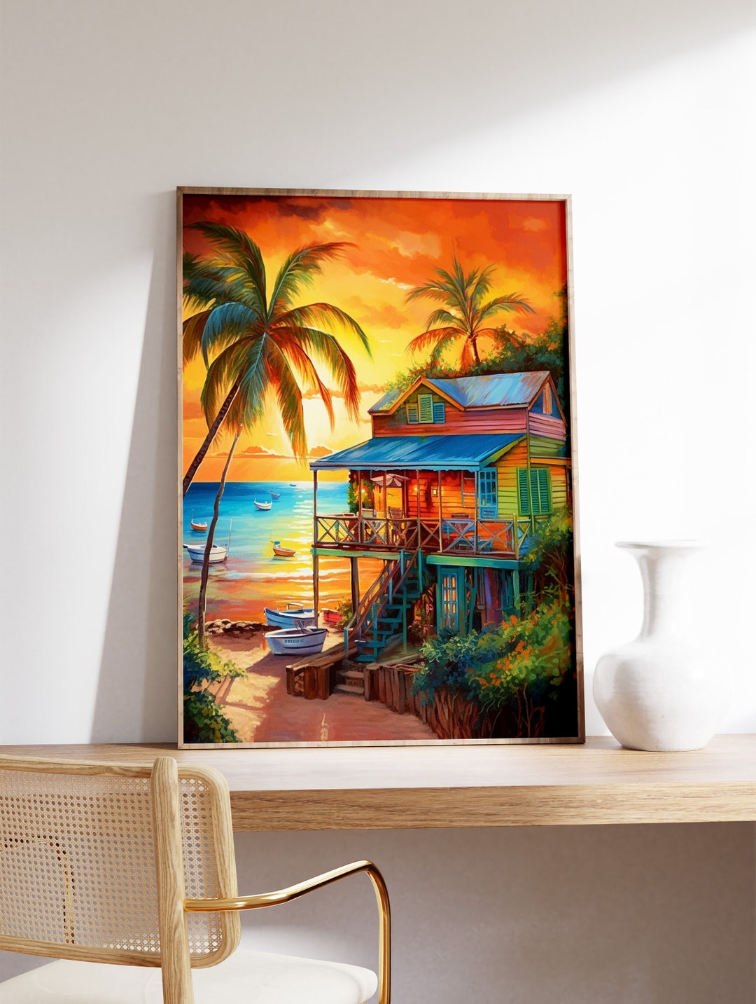 Caribbean Poster, Caribbean Wall Art, Tropical Decor, Scenery Poster ...