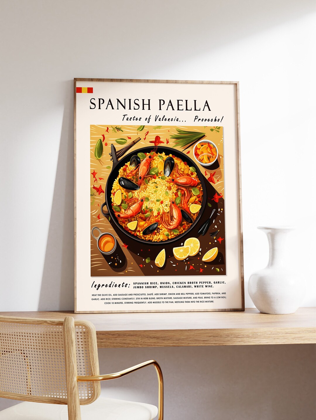Spanish Paella Food Poster, Spanish Food Print, Paella Food Poster ...