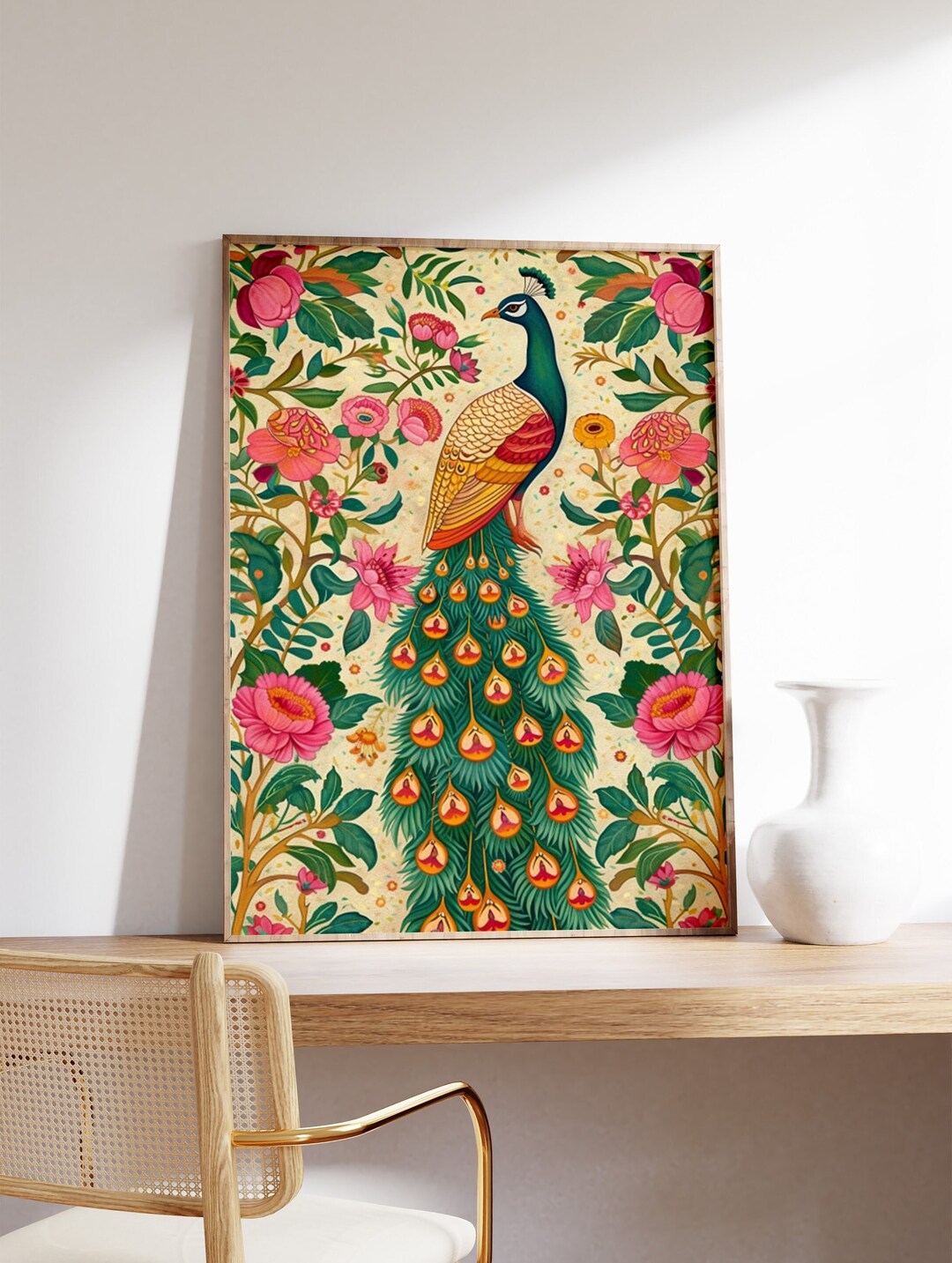 Indian Print, Traditional Indian Poster, Peacock Art, Pichwai Art ...