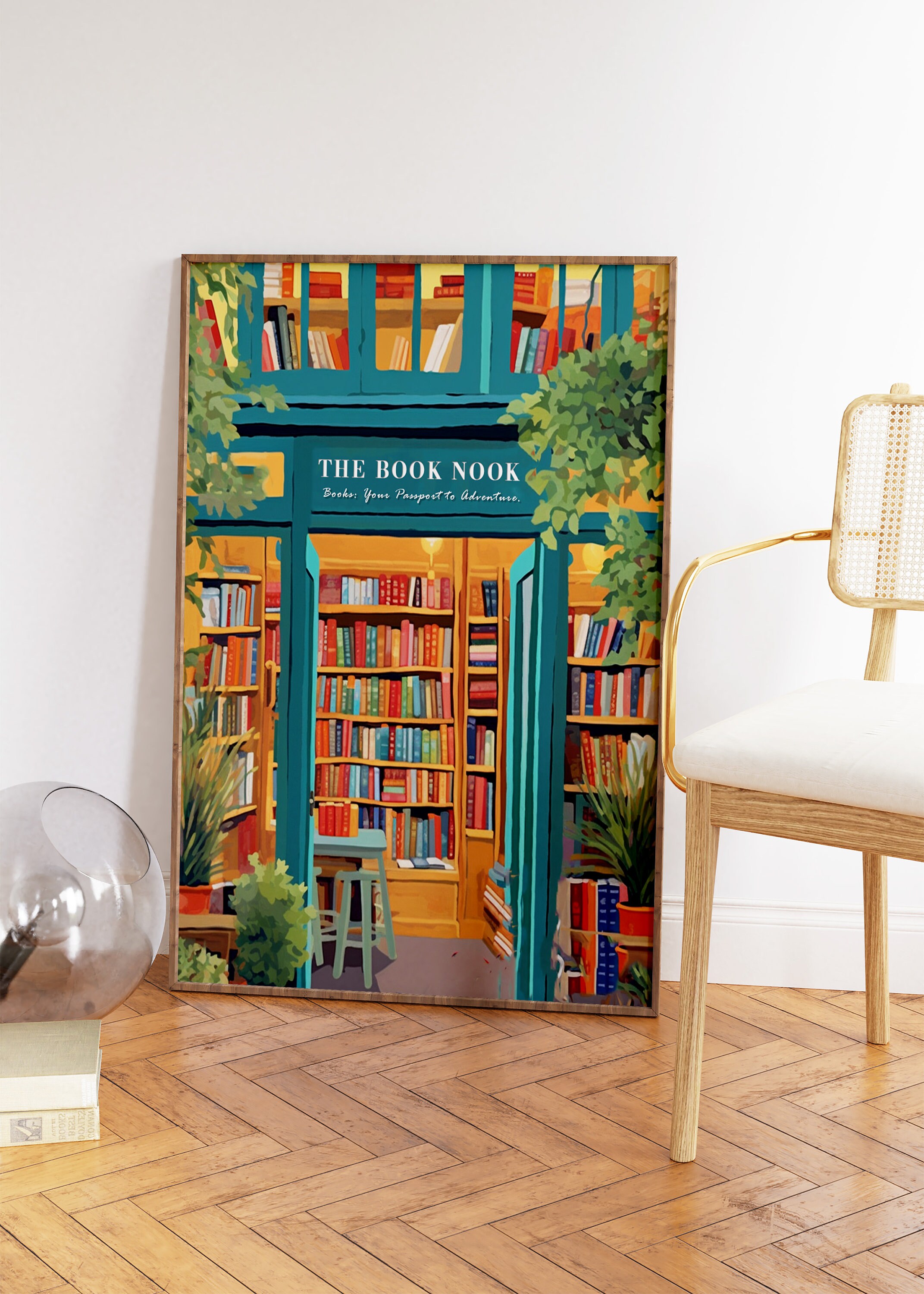 Vintage Book Store Poster, Book Shop Print, Book Lovers Gift, Reading ...
