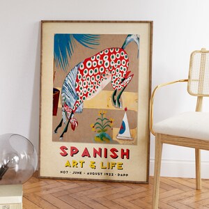 Spanish Exhibition Art Poster, Spanish Print, Floral Print, Vintage ...
