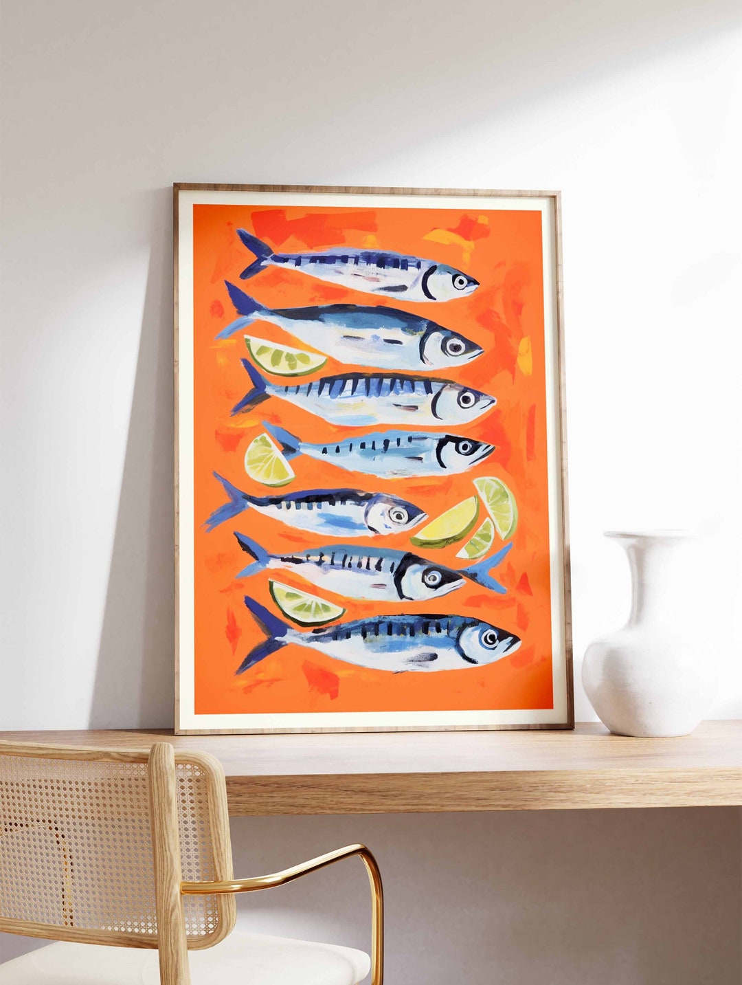Fish Art Print, Food Poster, Seafood Poster, Vintage Kitchen Decor ...