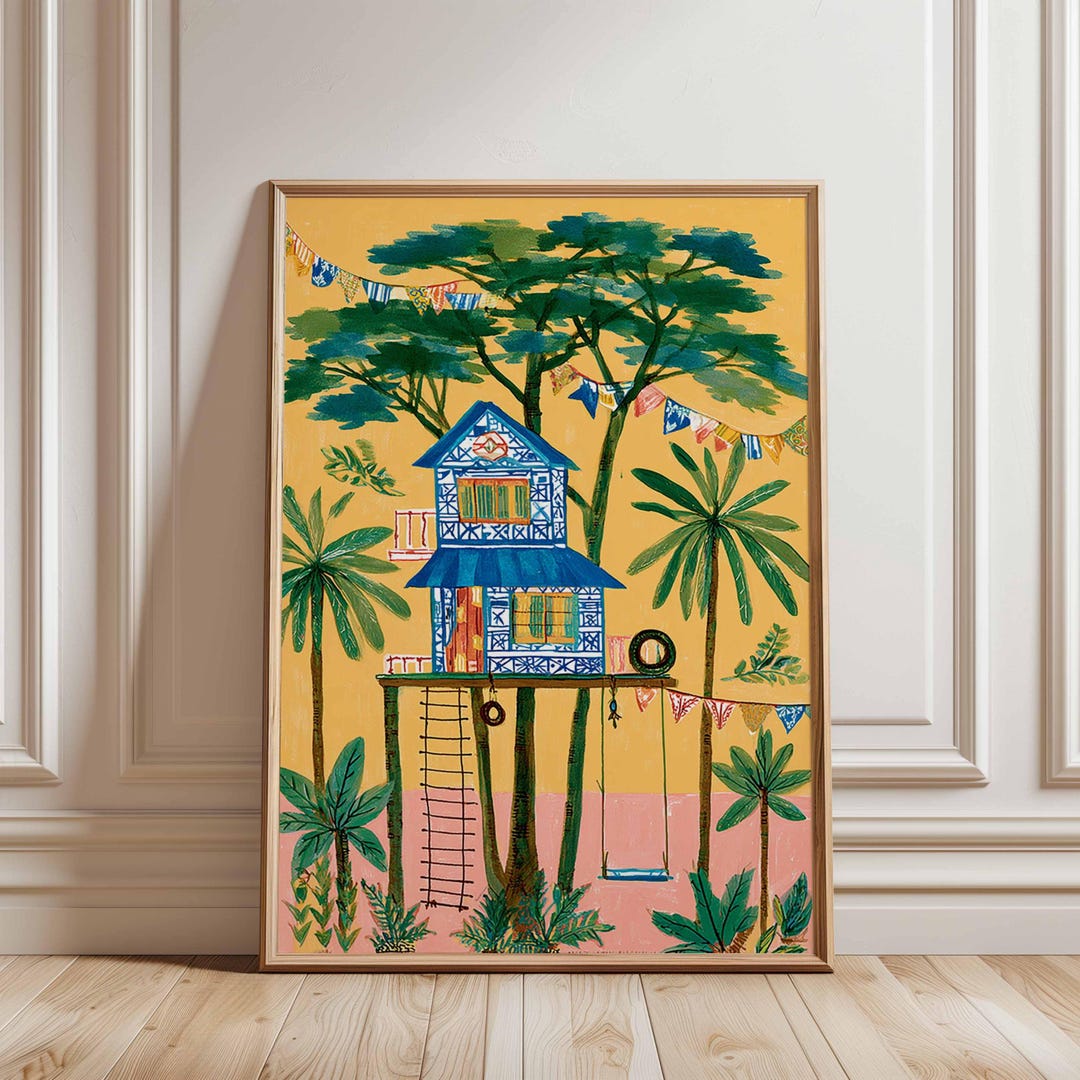 Tree House Poster, Forest Wall Art Print, Adventure Decor, Kids Room ...