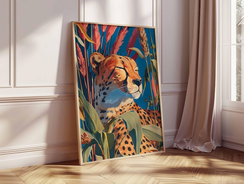 Cheetah Poster, Wildlife Animal Print, Safari Wall Art, Big Cat Decor ...