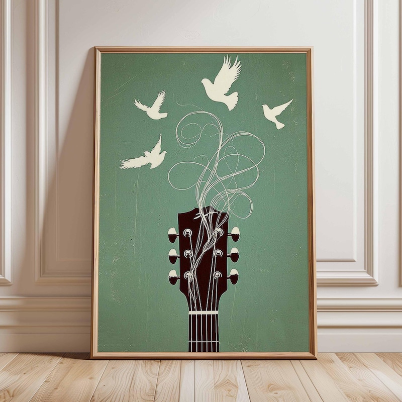 Drawing Guitar Art - Etsy UK