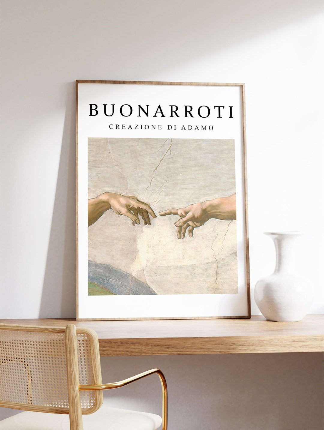 The Creation of Adam, Michelangelo, Classical Art, Spiritual Print ...