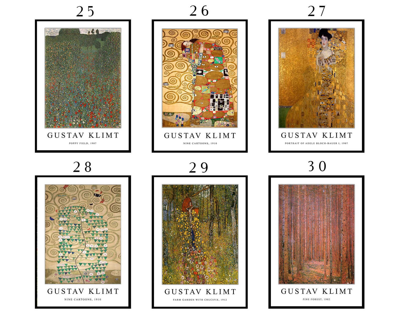 Gustav Klimt Exhibition Poster Sets Gustav Klimt Print - Etsy