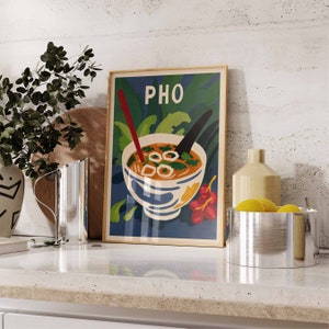 Pho Poster, Vietnamese Food Art, Asian Food Art, Kitchen Decor, Kitchen ...