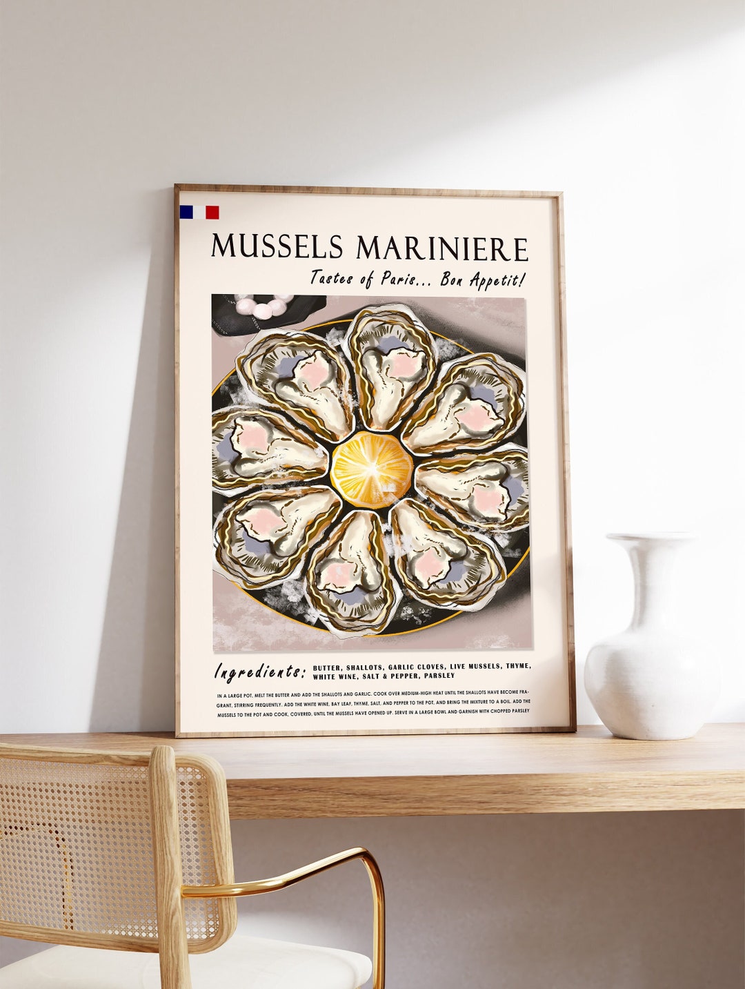French Mussels Food Poster, Food Art, Paris Print, Kitchen Poster ...