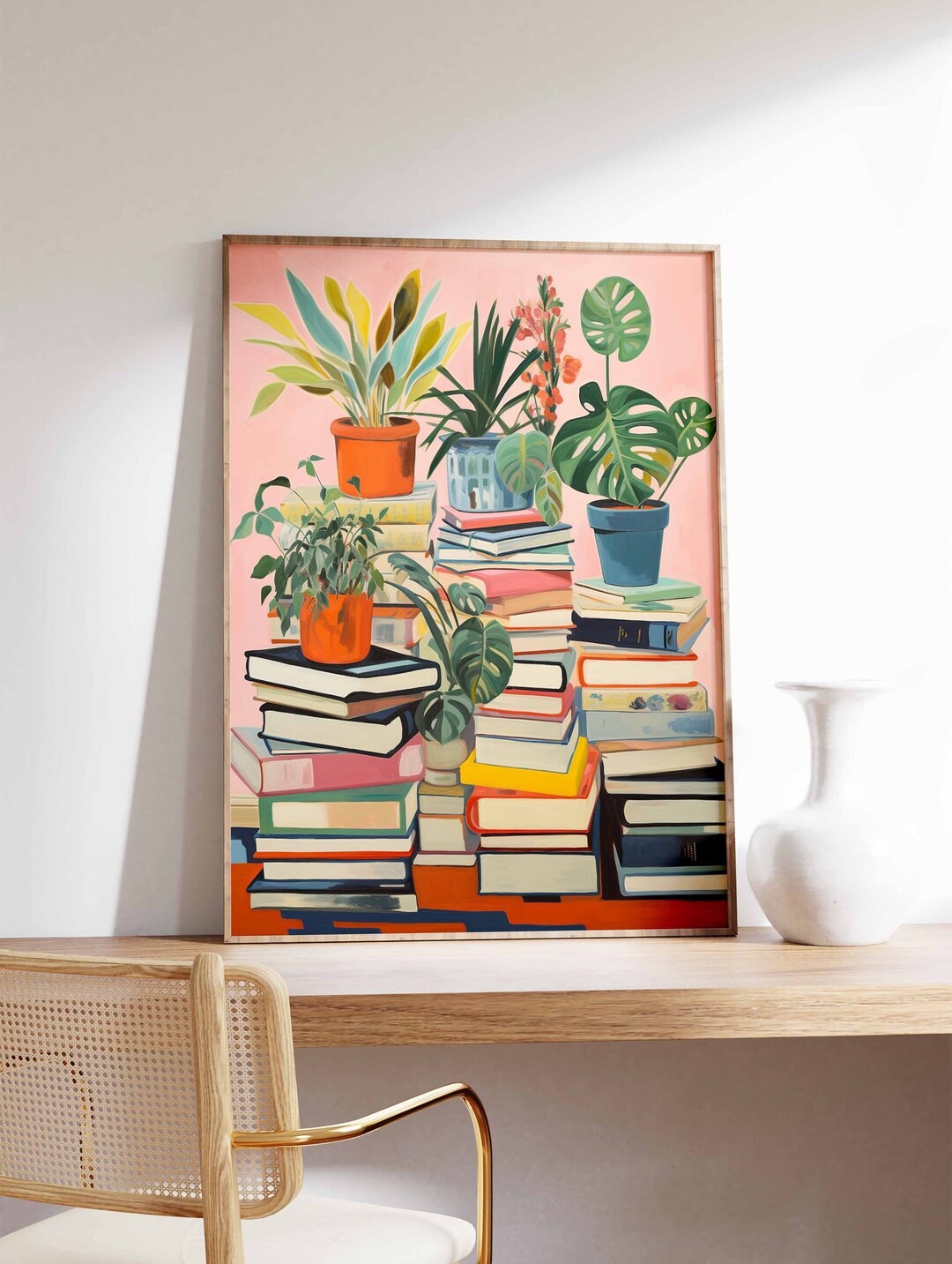 Vintage Library Poster, Book Shop Print, Book Lovers Gift, Reading Gift ...