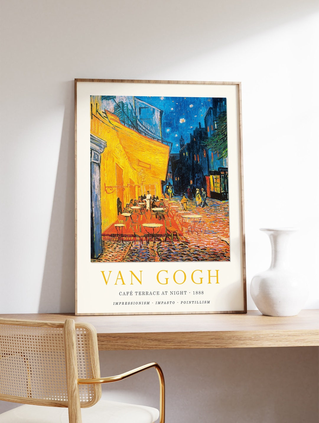 Van Gogh Art Print, Café Terrace at Night, Van Gogh Poster, Famous ...