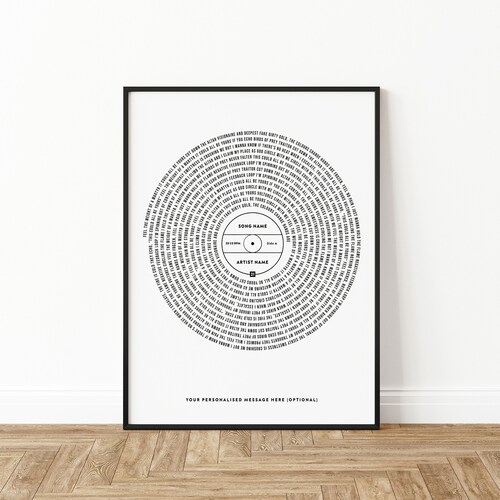 Custom Vinyl Lyrics Print Personalised Music Poster - Etsy