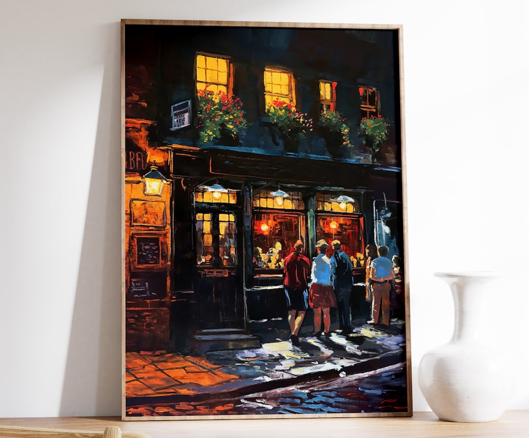 Vintage London Pub Print, London Poster, Cafe Art, Retro Wall Art, Food ...