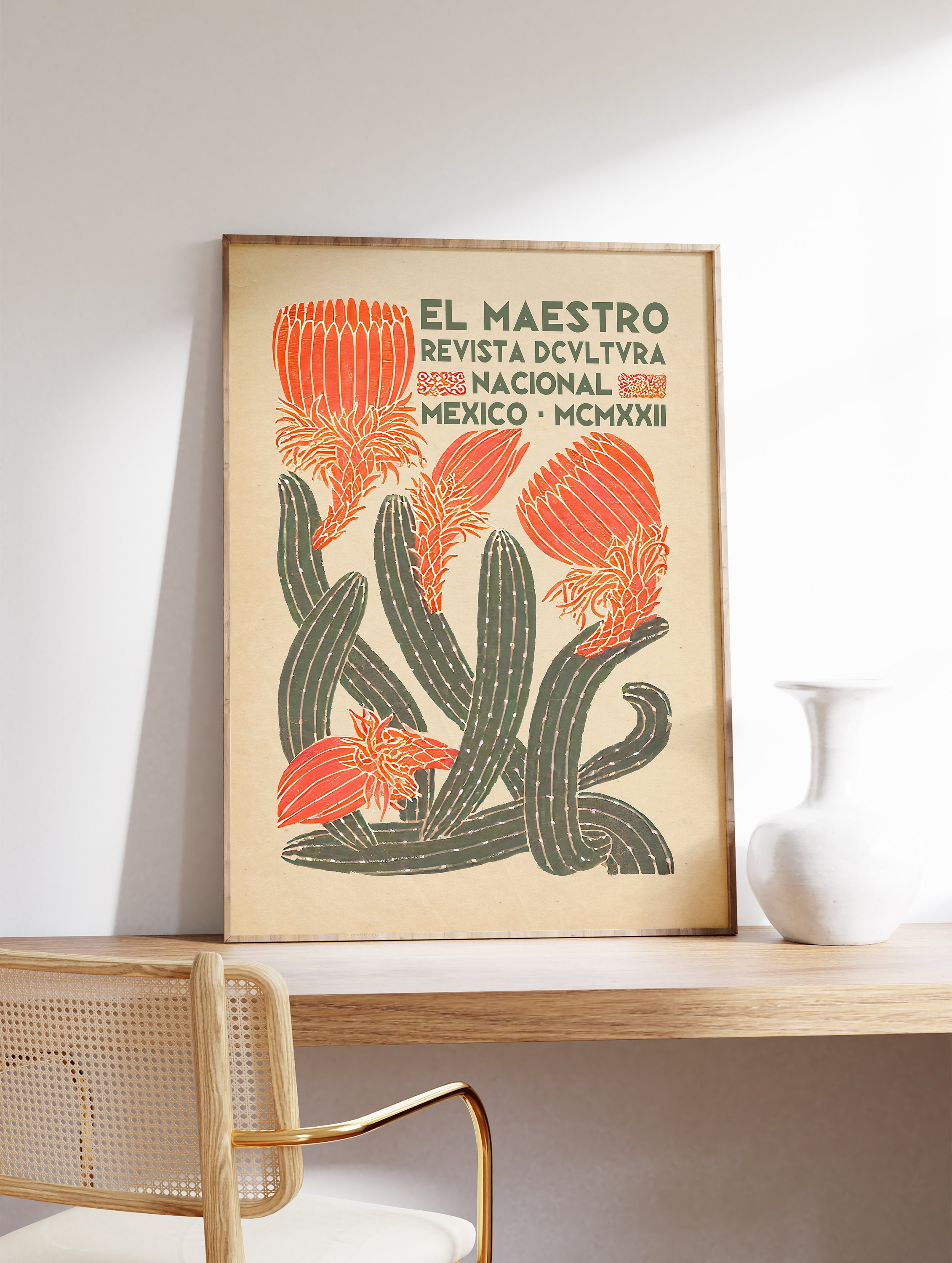 Mexican Exhibition Art Poster Mexican Print Floral Vintage - Etsy