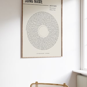 Custom Vinyl Lyrics Print, Personalised Music Poster, Customizable ...