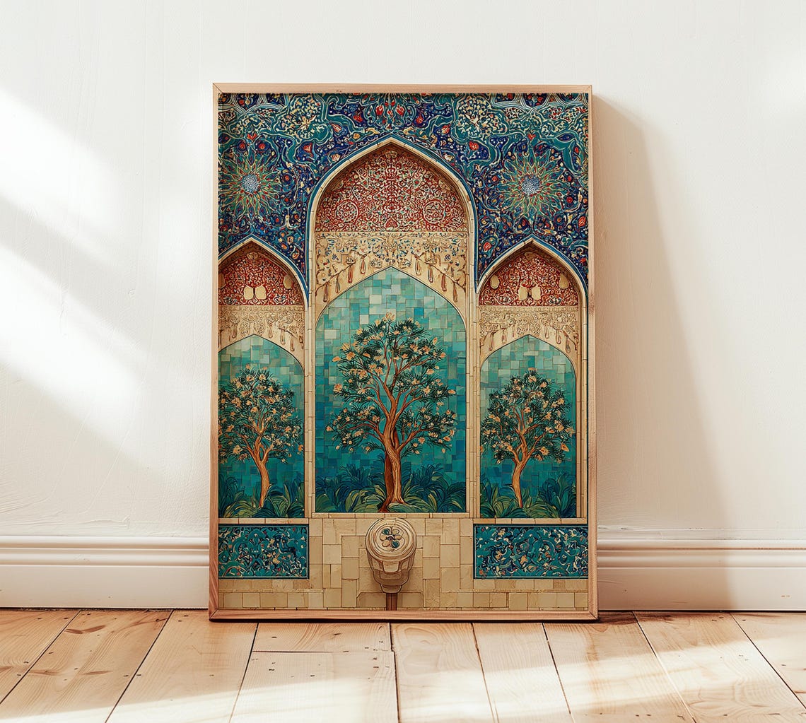 Persian Tile Art Print, Islamic Architecture Wall Art, Oriental ...