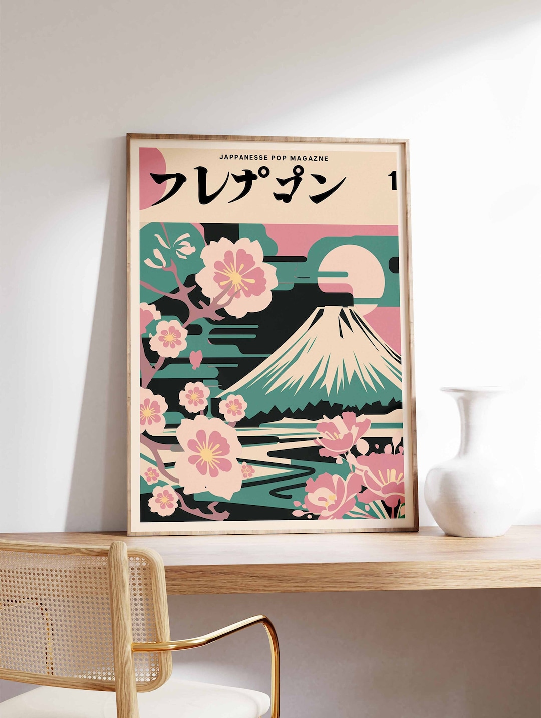 Retro Japanese Poster, Japanese Nature Art, Botanical Print, Japanese ...