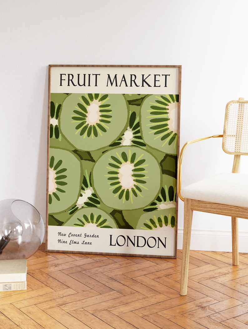 Fruit Market Poster, Kiwi Fruit Print, Food and Drink Art, Kitchen ...