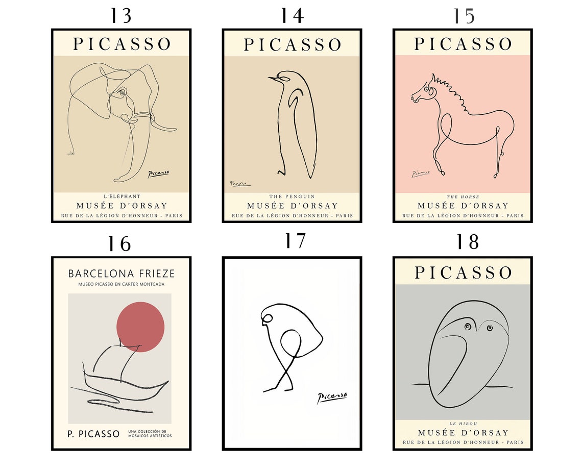 Picasso Poster Sets Picasso Print Picasso Art Exhibition - Etsy