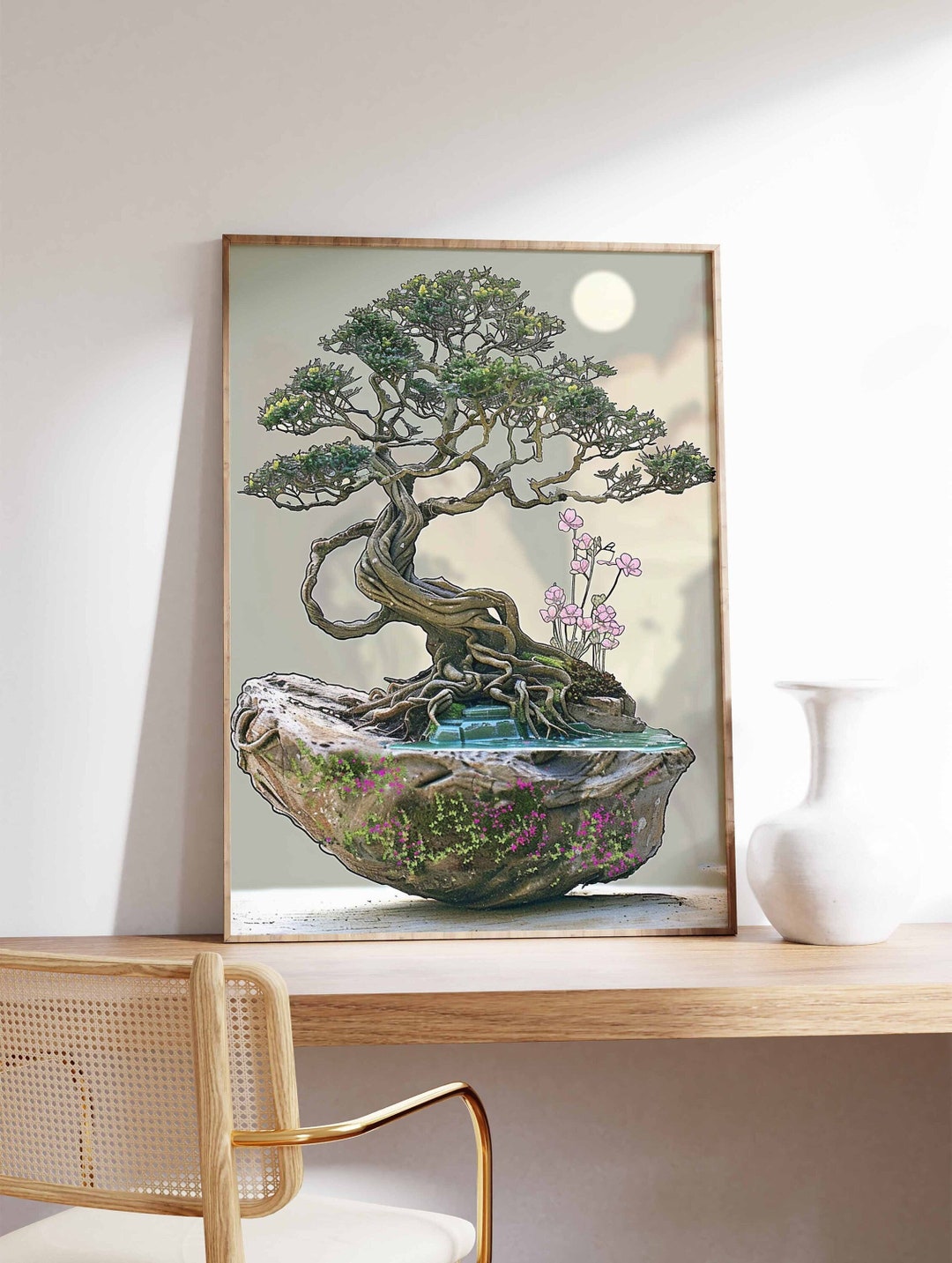 Bonsai Tree Poster, Japanese Bonsai Print, Japanese Floral Print ...