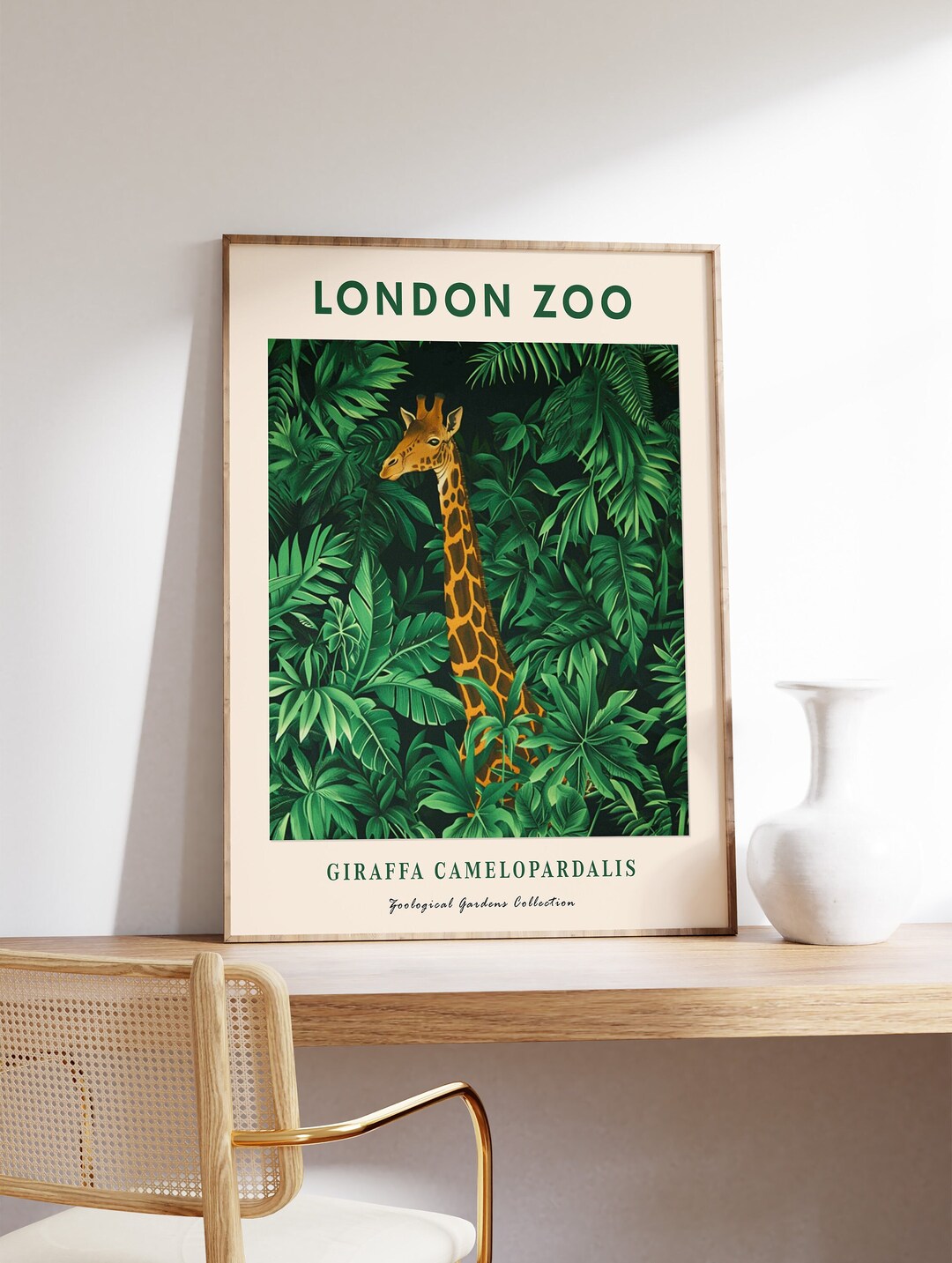 London Zoo Print, Vintage Zoo Poster, Giraffe Print, Animal Art ...