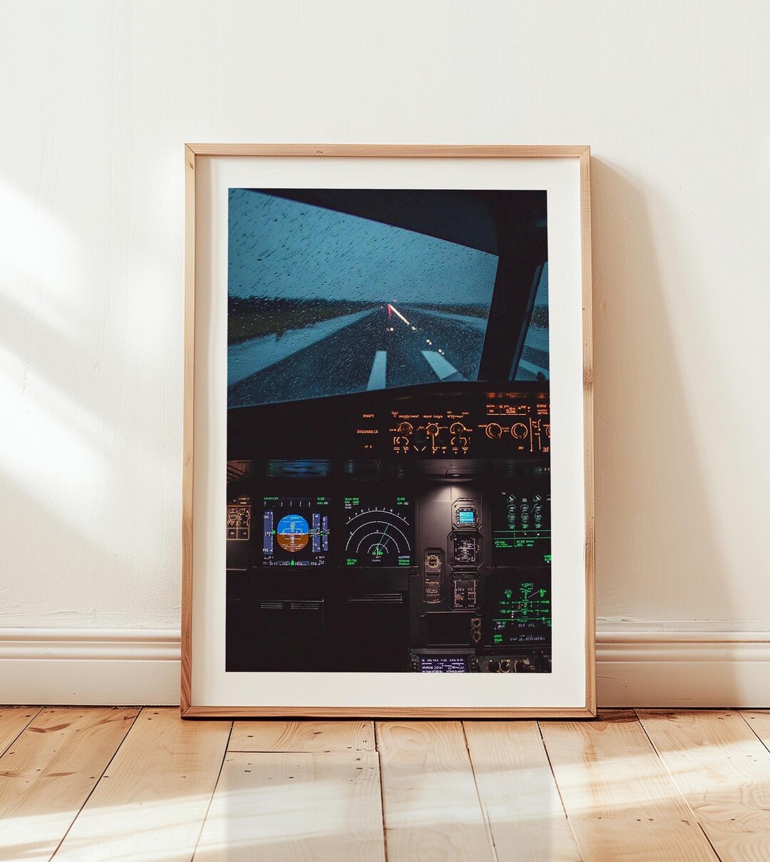 Rainy Cockpit View Poster Print, Modern Aviation Photography, Pilot ...