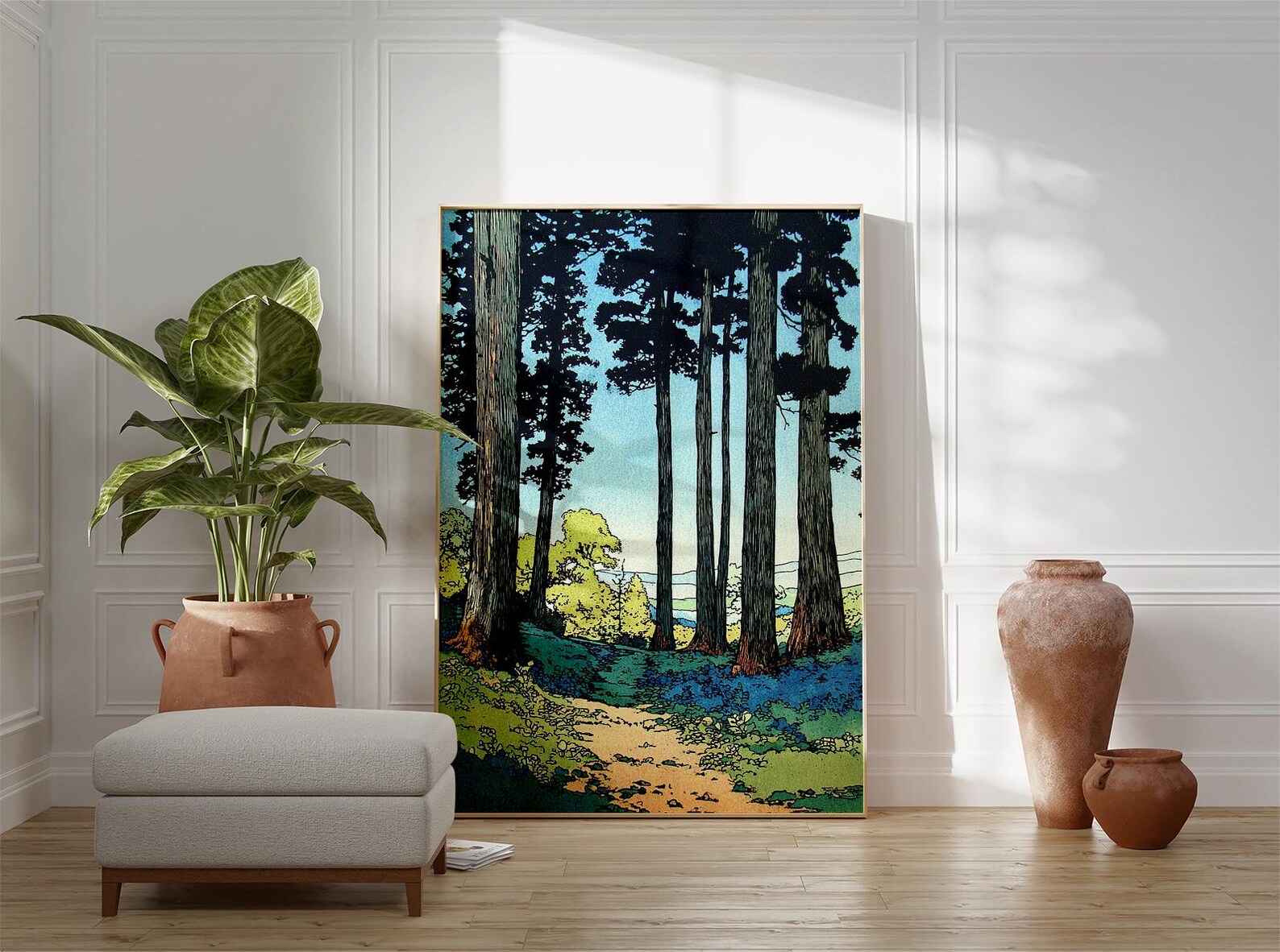 Vintage Forest Poster, Woodland Path Print, Rustic Botanical Decor - Etsy