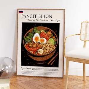 Pancit Bihon Filipino Food Poster, Filipino Food Print, Philippines ...