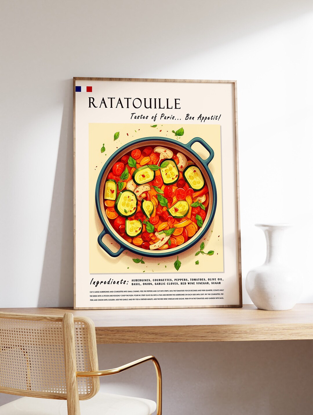 Ratatouille French Food Poster, French Food Print, Kitchen Decor, Paris ...