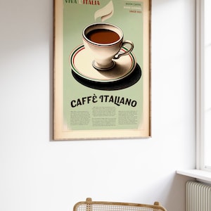 Vintage Italian Coffee Print, Kitchen Cafe Wall Art - Etsy
