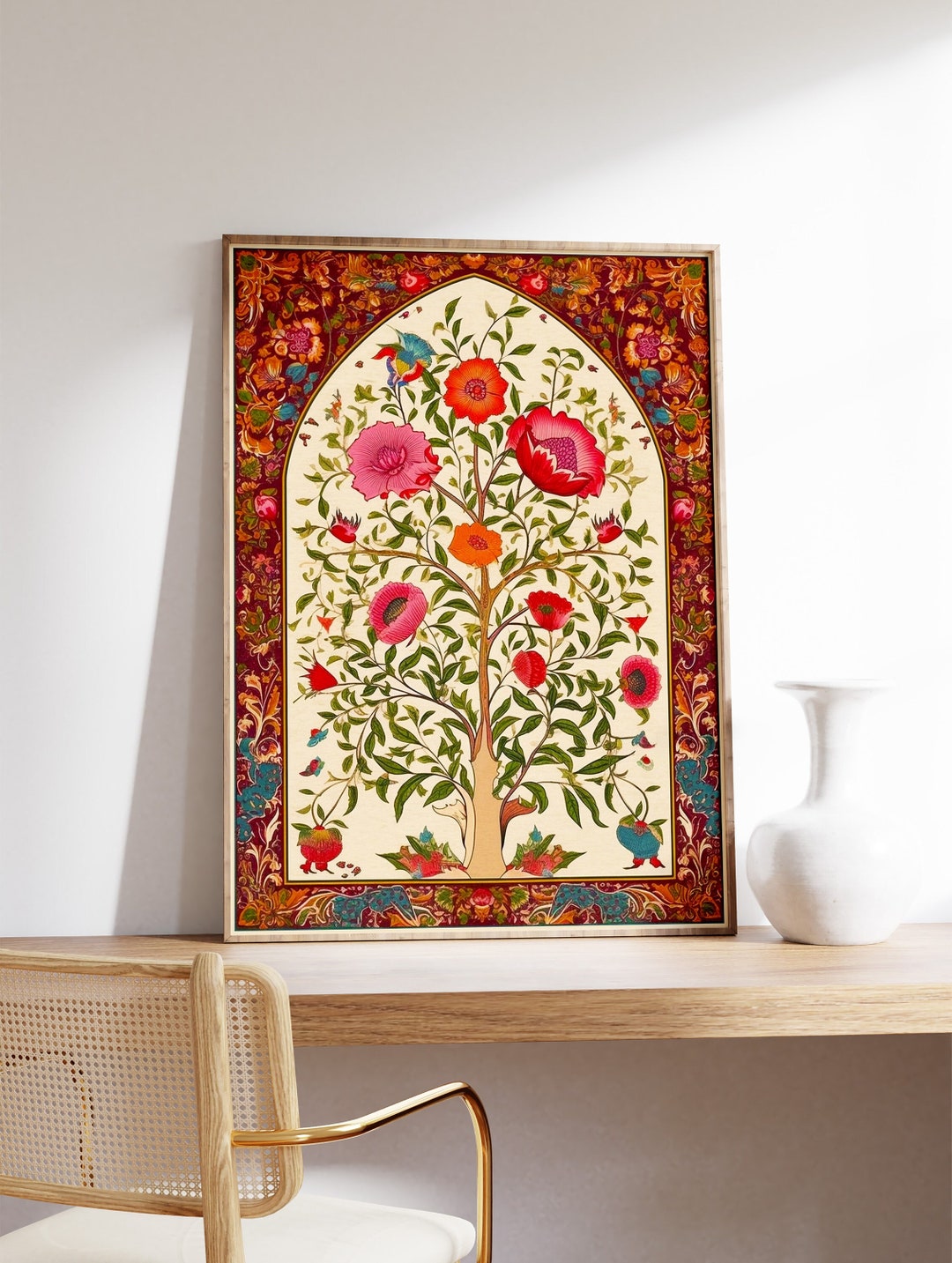 Islamic Floral Art Poster, Traditional Islamic Pattern Print, Islamic ...