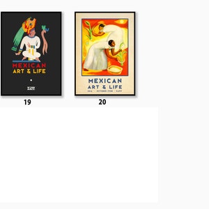 Mexican Poster Sets, Mexican Wall Art Decor, Floral Wall Print, Mexican ...