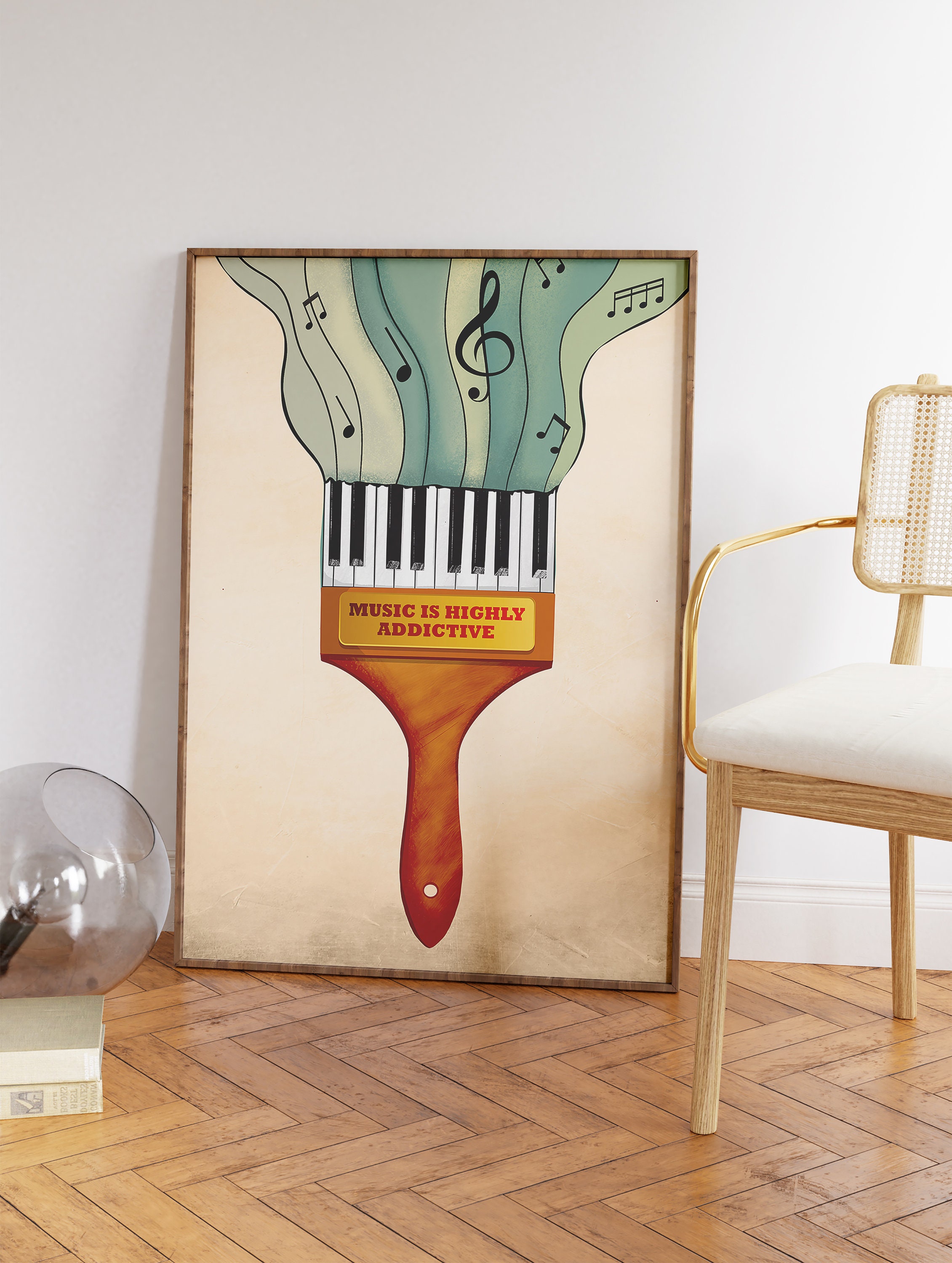 Music Wall Art Piano Paintbrush Art Print Music Decor Music - Etsy