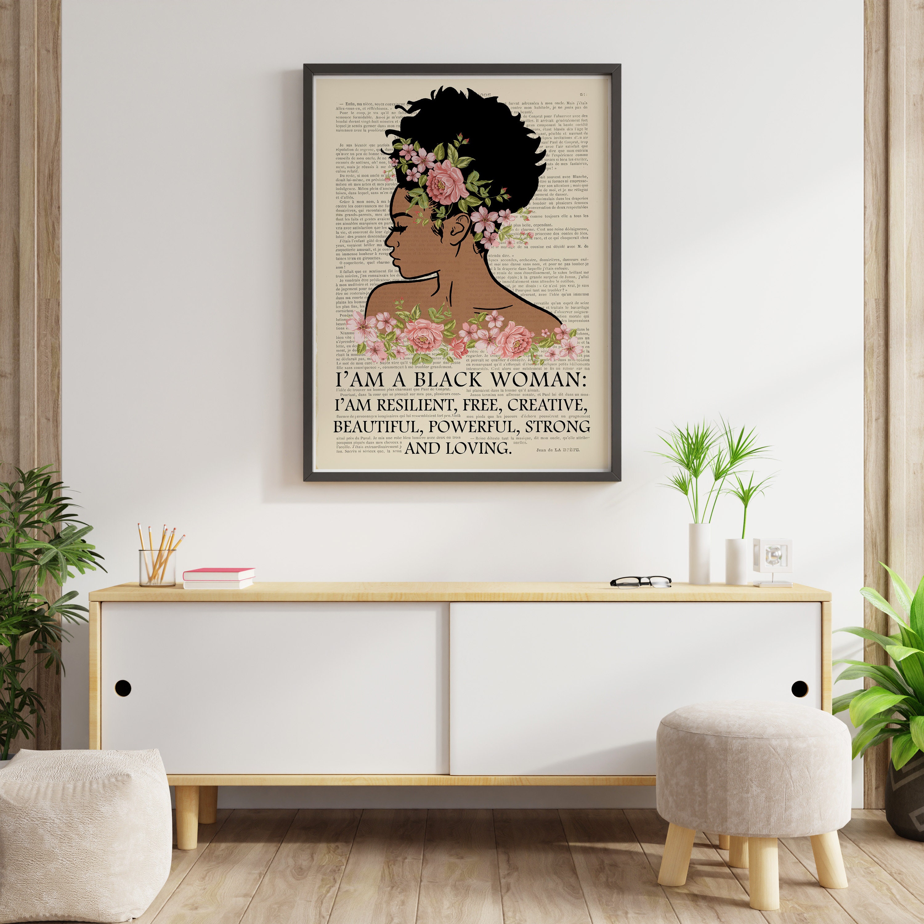Black Female Quote Poster Afro Art Vintage Poster Vintage | Etsy