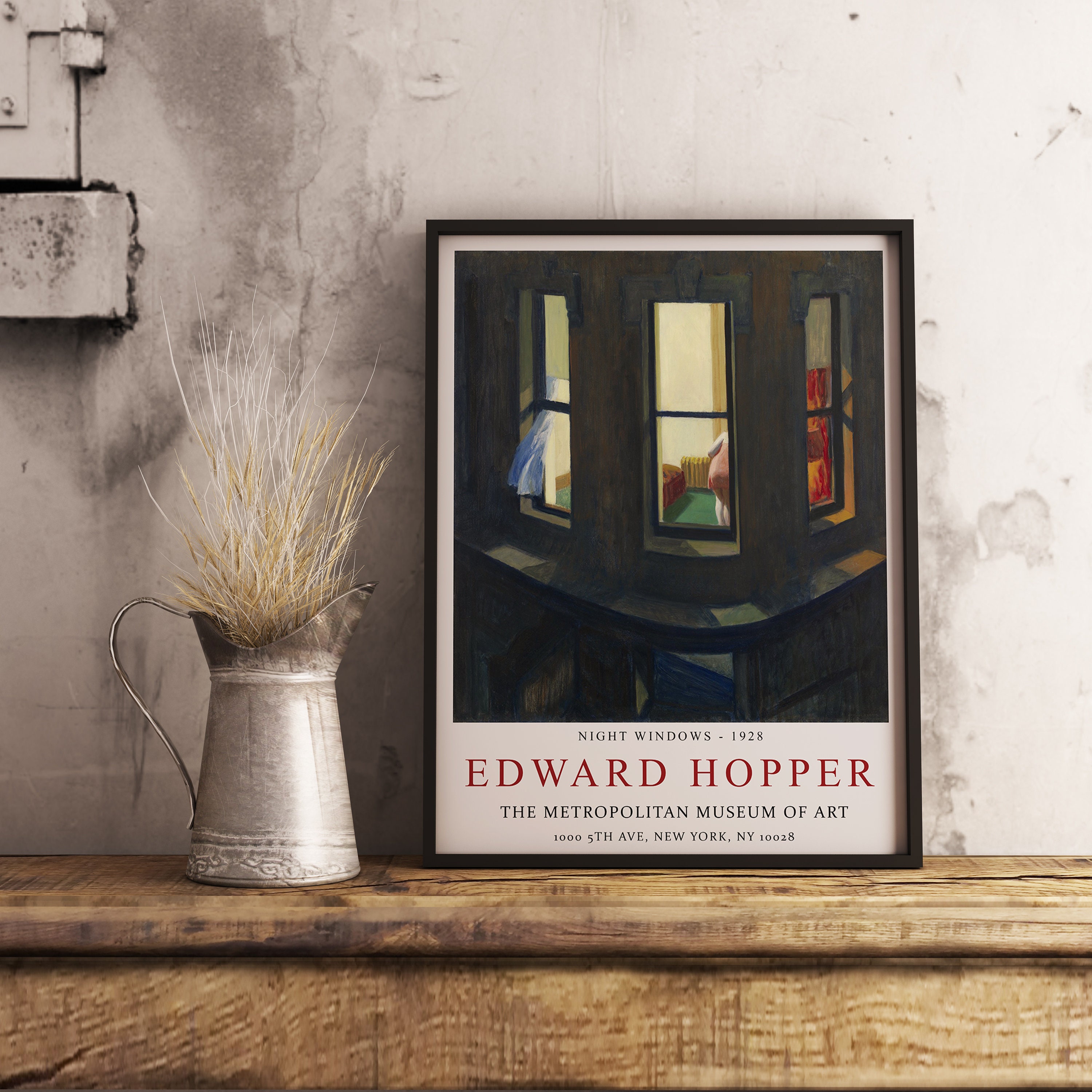 Edward Hopper Exhibition Poster Night Windows Wall Art | Etsy UK