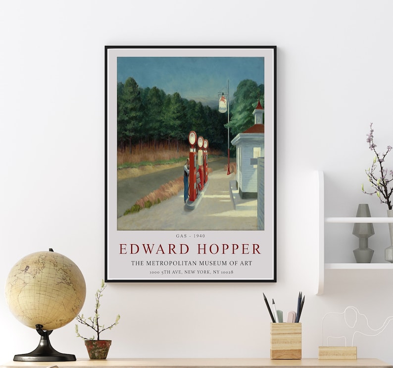 Edward Hopper Exhibition Poster Gas Wall Art Decor Realism - Etsy UK