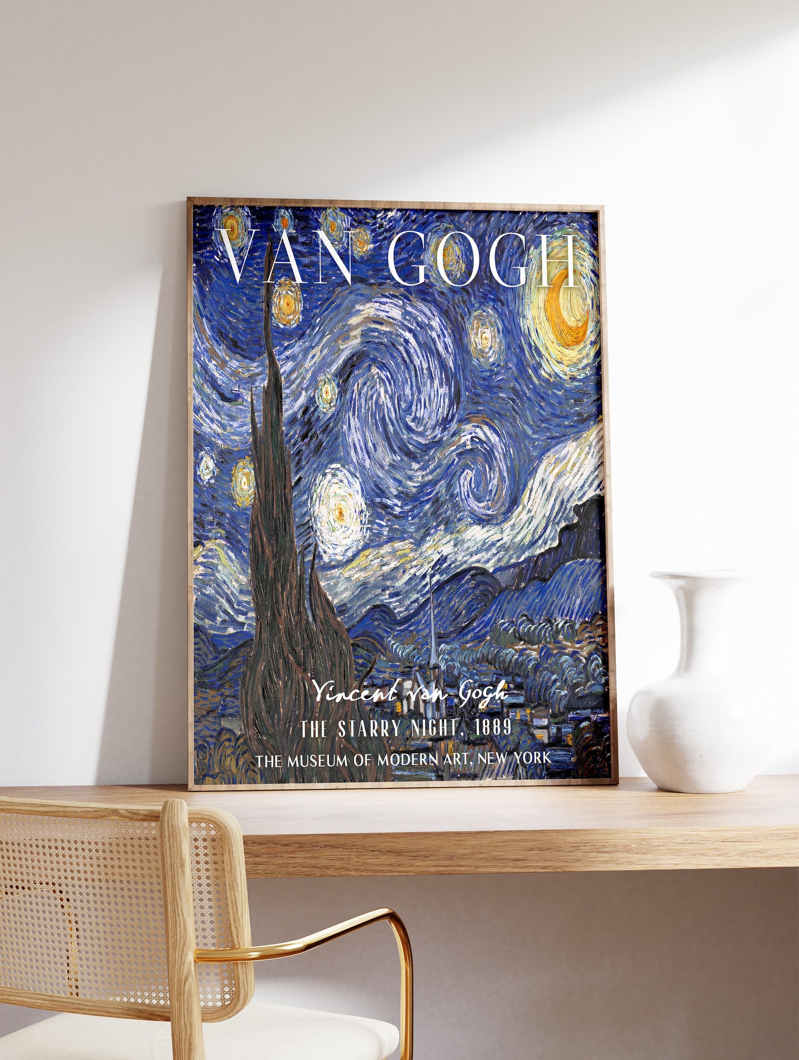 Van Gogh Starry Night Exhibition Poster, Gallery Art Print - Etsy