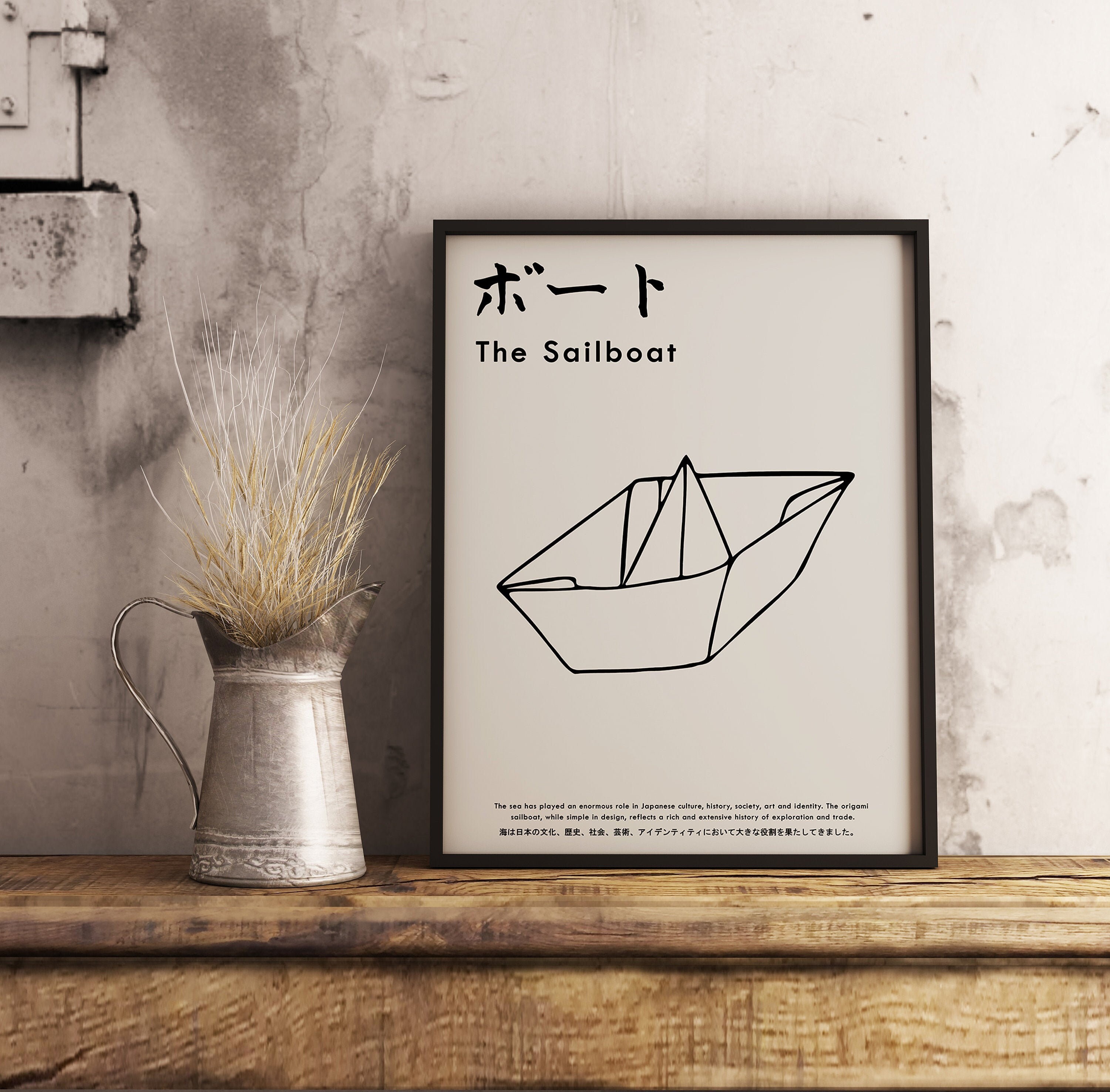 Japanese Origami Poster Japanese Art Print Japanese Wall | Etsy