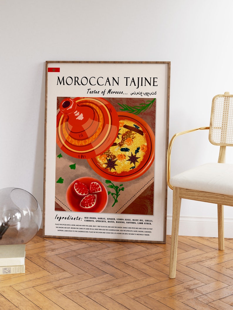Moroccan Tagine Food Poster Art Poster Arabic Print Arabic - Etsy