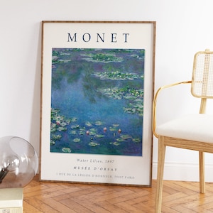 Claude Monet Poster, Water Lilies, Monet Print, Vintage Floral Decor ...