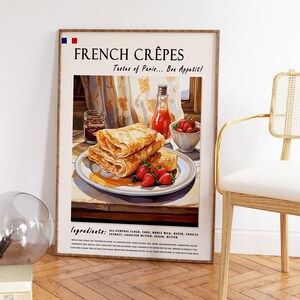 French Crepes Poster, French Crepes Food Print, French Dessert Poster ...