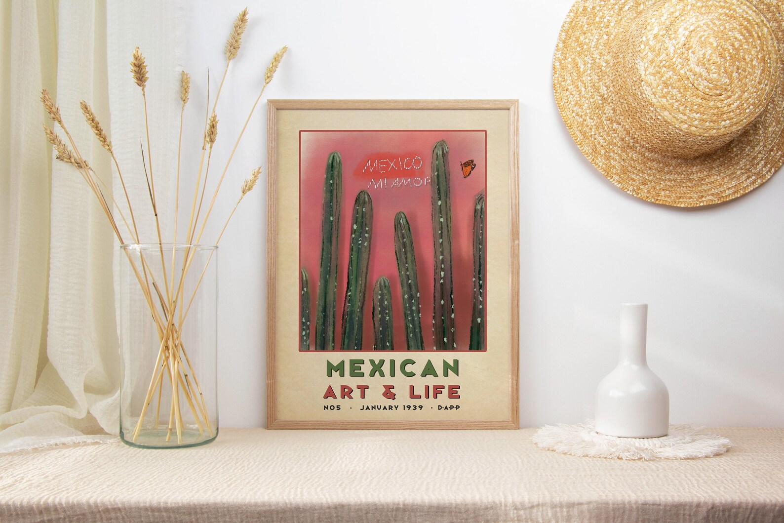 Mexican Exhibition Art Poster Mexican Print Floral Vintage - Etsy