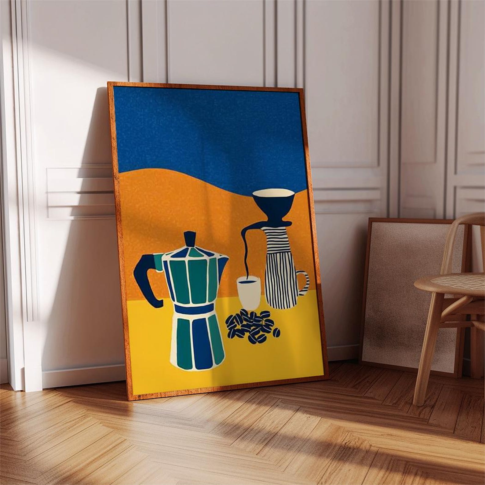 Modern Coffee Pot Art Print, Mid Century Kitchen Decor - Etsy