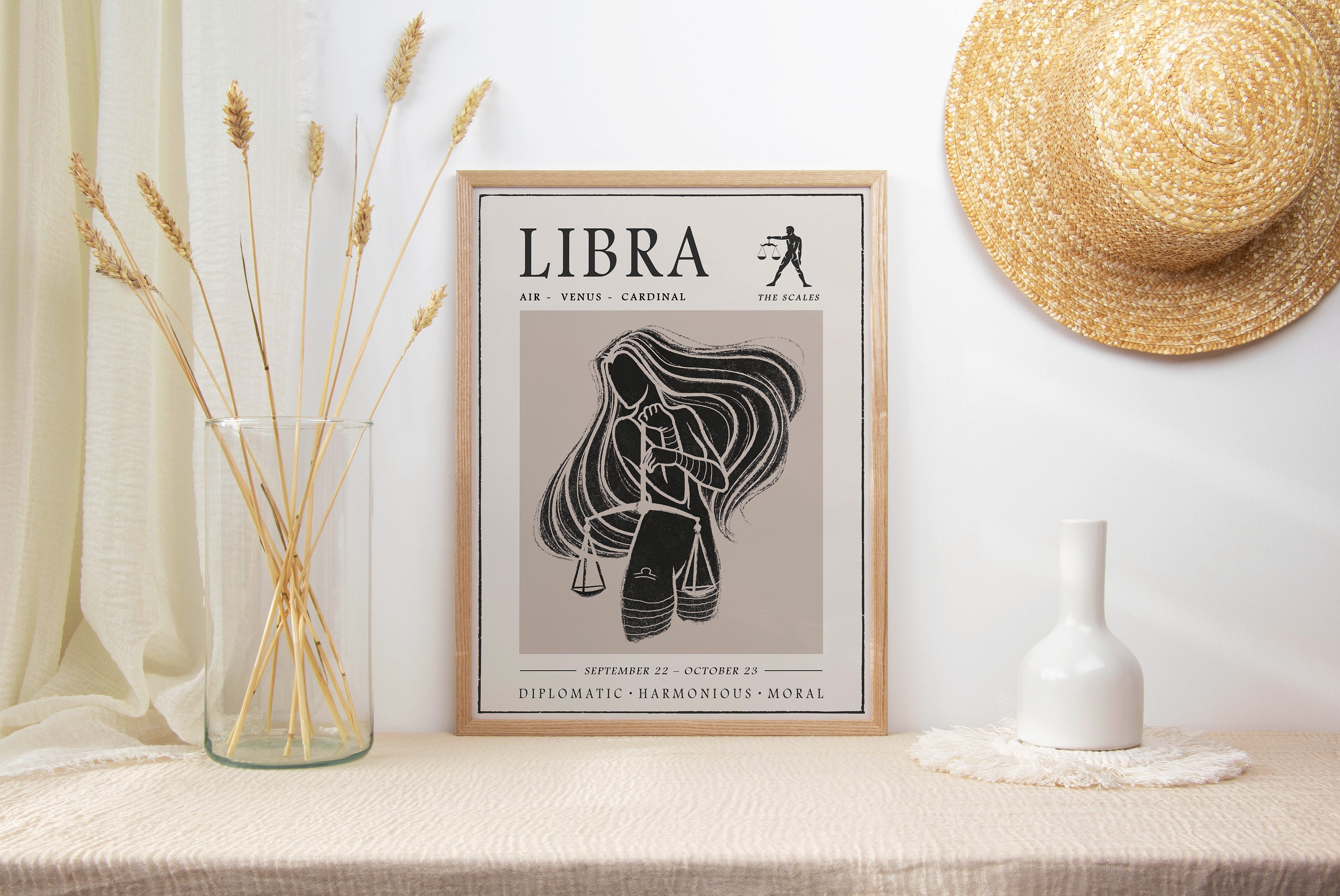 Star Sign Poster Libra Star Sign Print Birthday Gift | Etsy