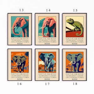 Vintage London Zoo Poster Sets, Retro Museum Print, Vintage Museum ...