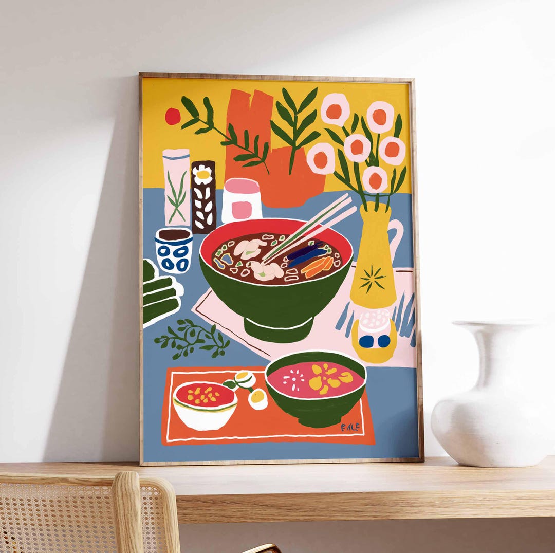 Vietnamese Food Poster, Pho Poster, Vietnam Print, Dinner Table Food ...