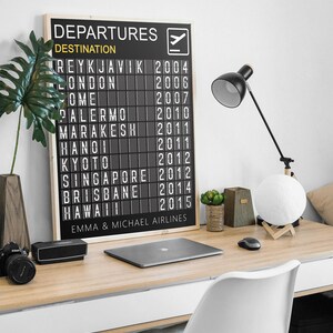Personalised Custom Travel Poster, Departure Board, Airport Travel ...