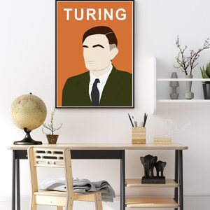 Alan Turing Print, Alan Turing Poster, LGBT Art, WW11 Minimalist Art ...